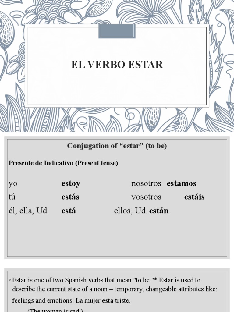 El Verbo Estar | PDF