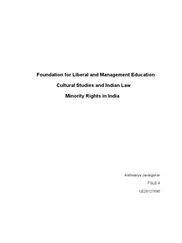 Foundation For Liberal and Management Education Cultural Studies and ...