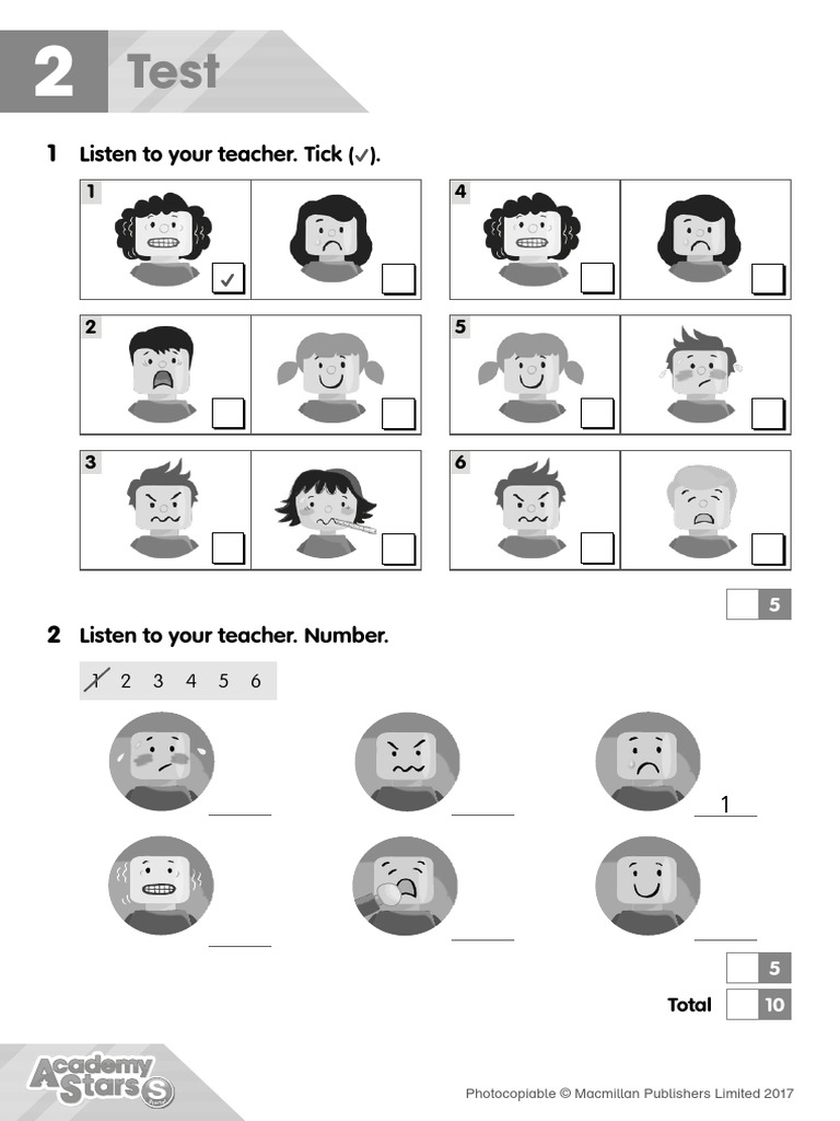 Listen To Your Teacher. Tick .: Photocopiable © Macmillan Publishers ...