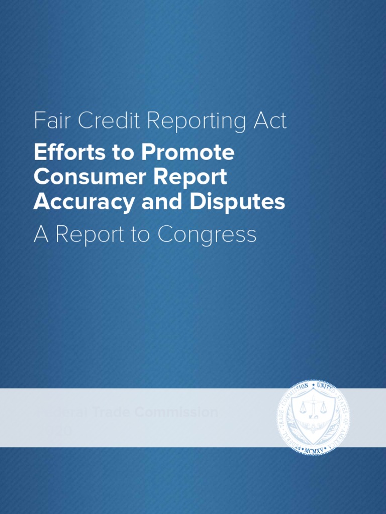 FTC Disputes and Accuracy Report 2020 Corrected Version PDF | PDF ...
