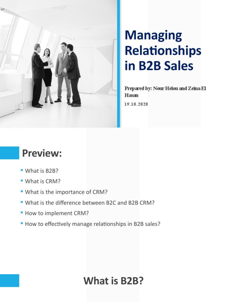 B2B CRM: Managing Sales Relationships | PDF | Customer Relationship ...