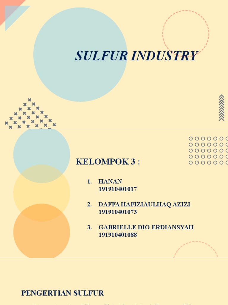 Sulfur Industry | PDF