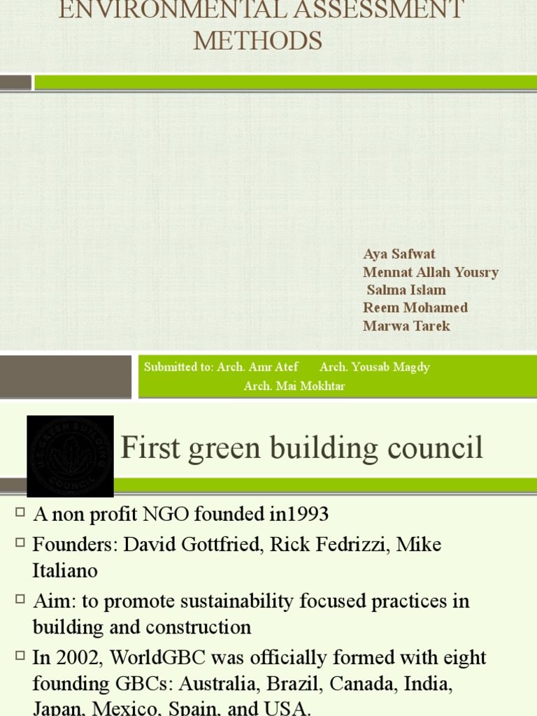 Environmental Assessment Methods | PDF | Leadership In Energy And ...