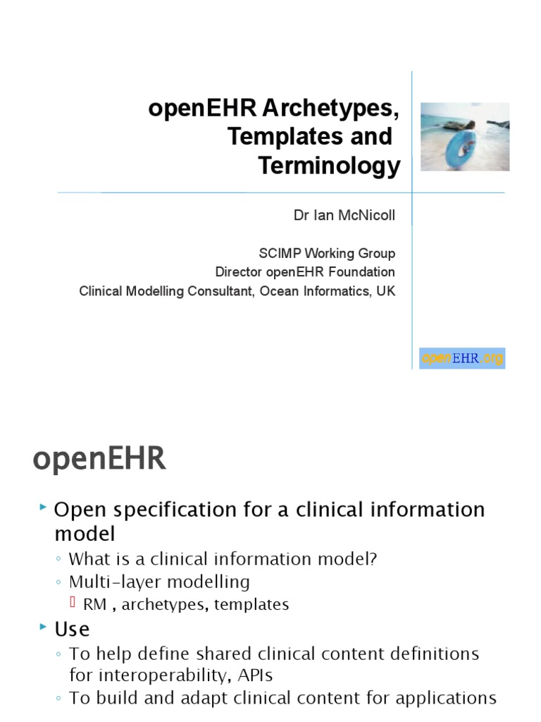 Openehr Archetypes, Templates and Terminology: DR Ian Mcnicoll | PDF ...