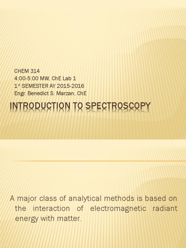 Spectroscopy Intro PDF | PDF | Electromagnetic Radiation | Scattering