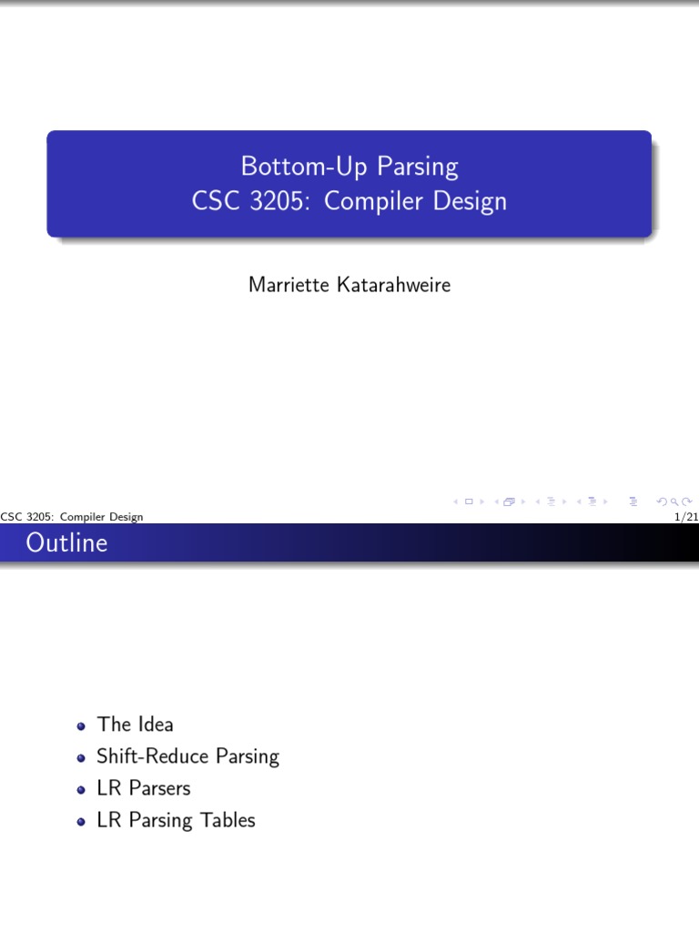 Bottom-Up Parsing Overview | PDF | Parsing | Formalism (Deductive) Bottom-Up Parsing Overview | PDF | Parsing | Formalism (Deductive)