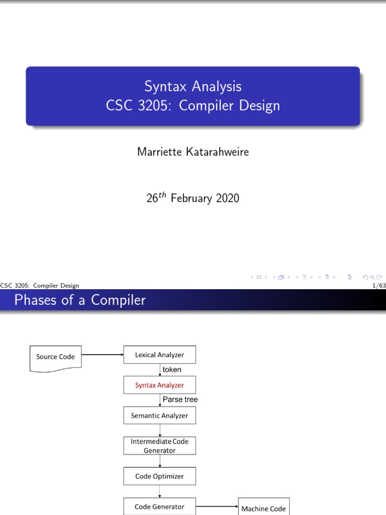 Csc3205-Syntax - Analysis PDF | PDF | Parsing | Implementation