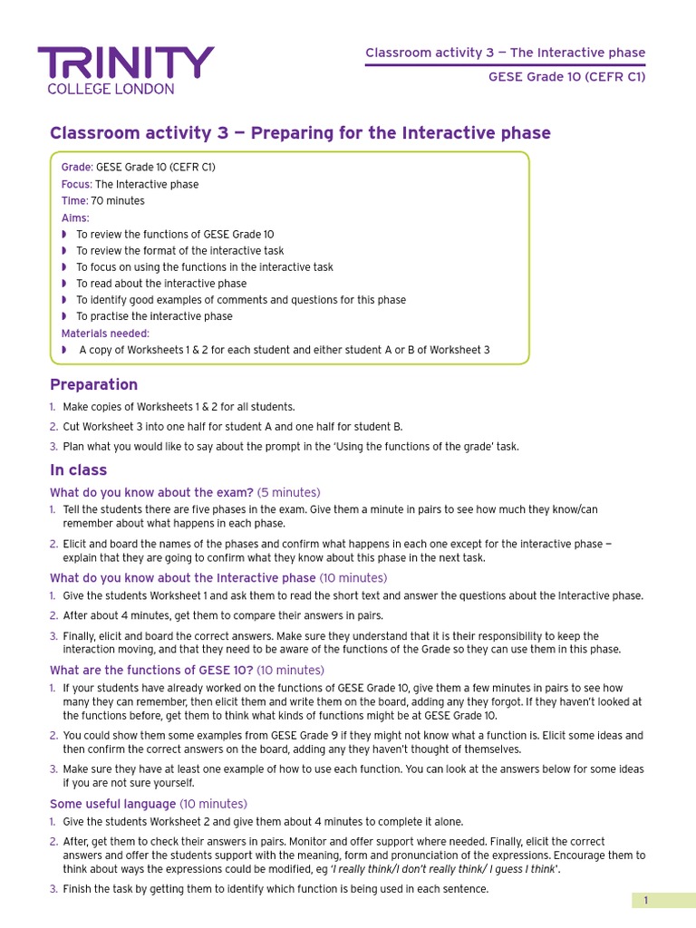 GESE Grade 10 Interactive Prep | PDF | Test (Assessment) | Cognition