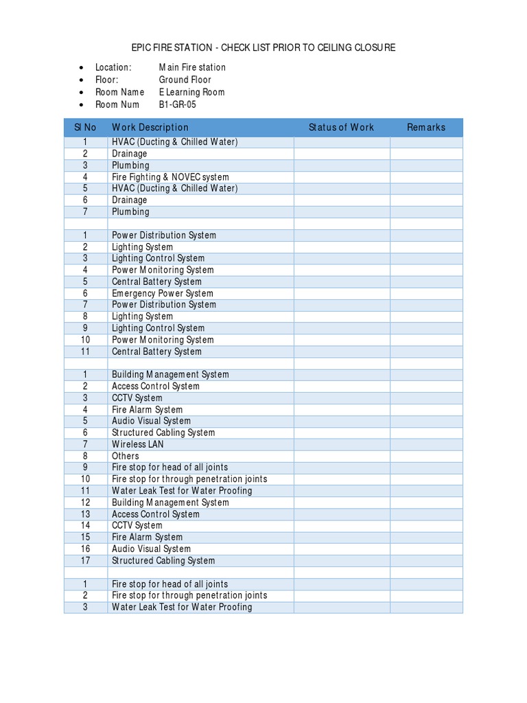 Ceiling Closure | PDF