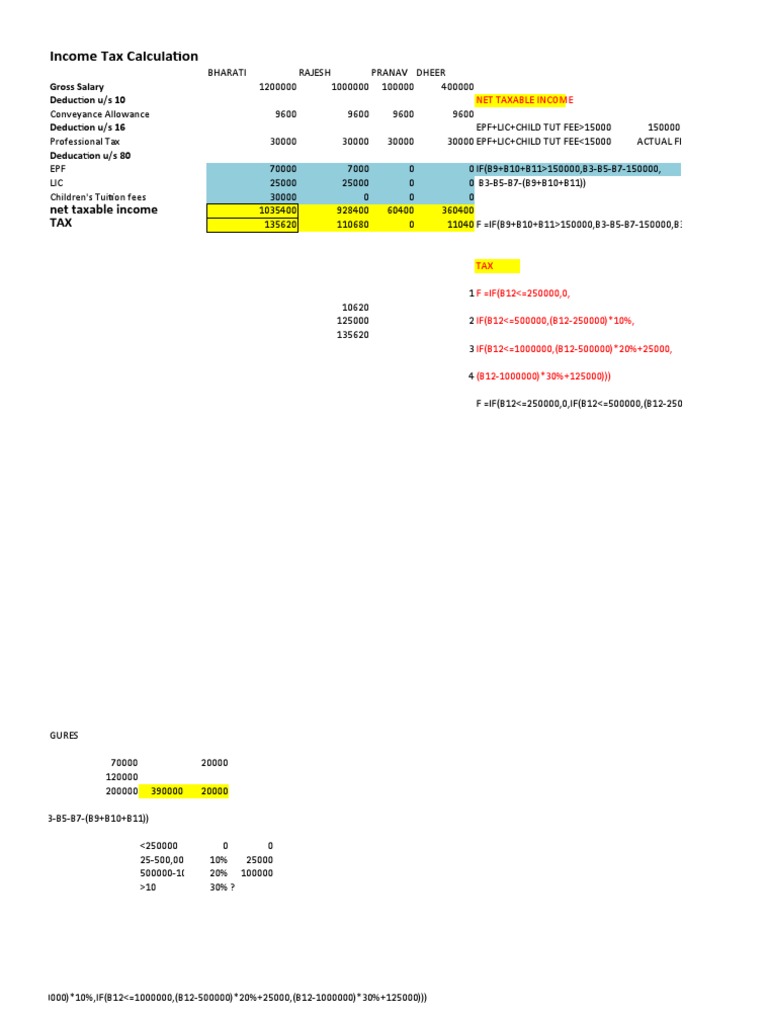 Income Tax Calculation Guide | PDF
