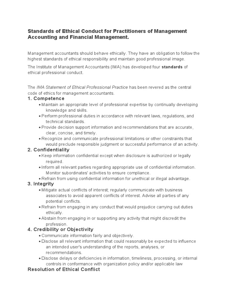Standards of Ethical Conduct | Download Free PDF | Confidentiality ...