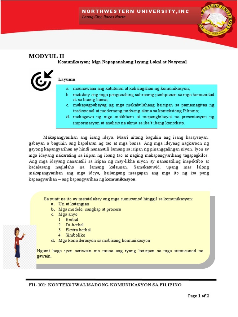 MODYUL II - Yunit 3 - Aktibiti 1 - 984060453 | PDF