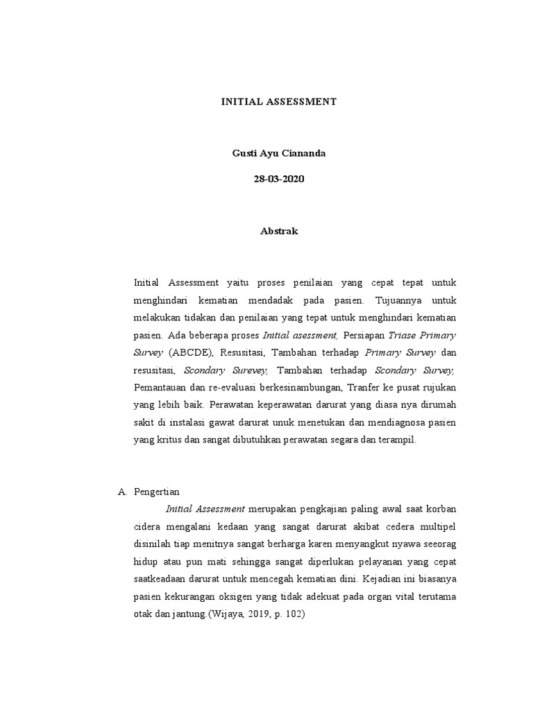 Initial Assessment | PDF