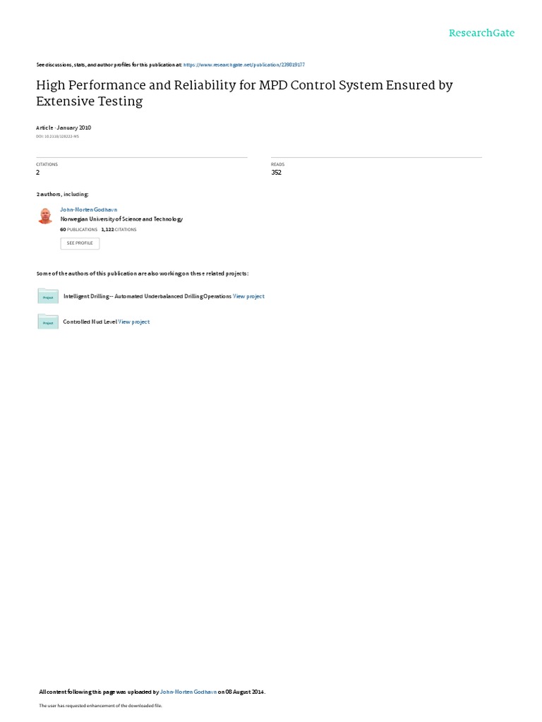 MPD - High Performance and Reliability For MPD Control System Ensured ...