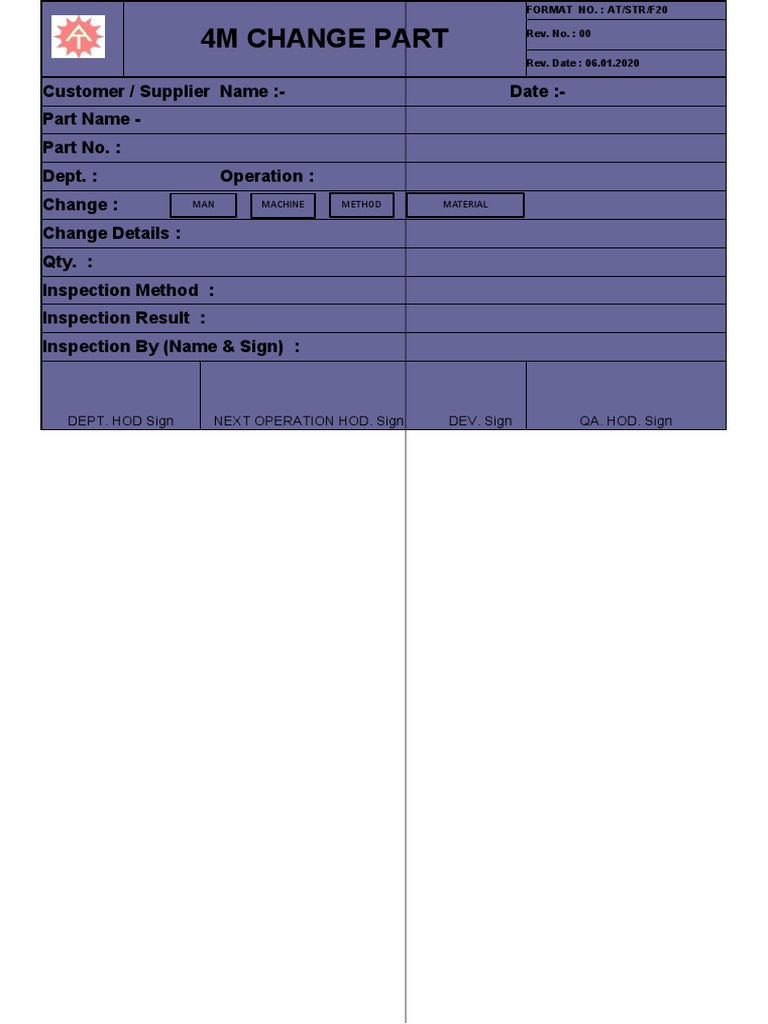 1 2 3 - 4M Change Part Tag | PDF