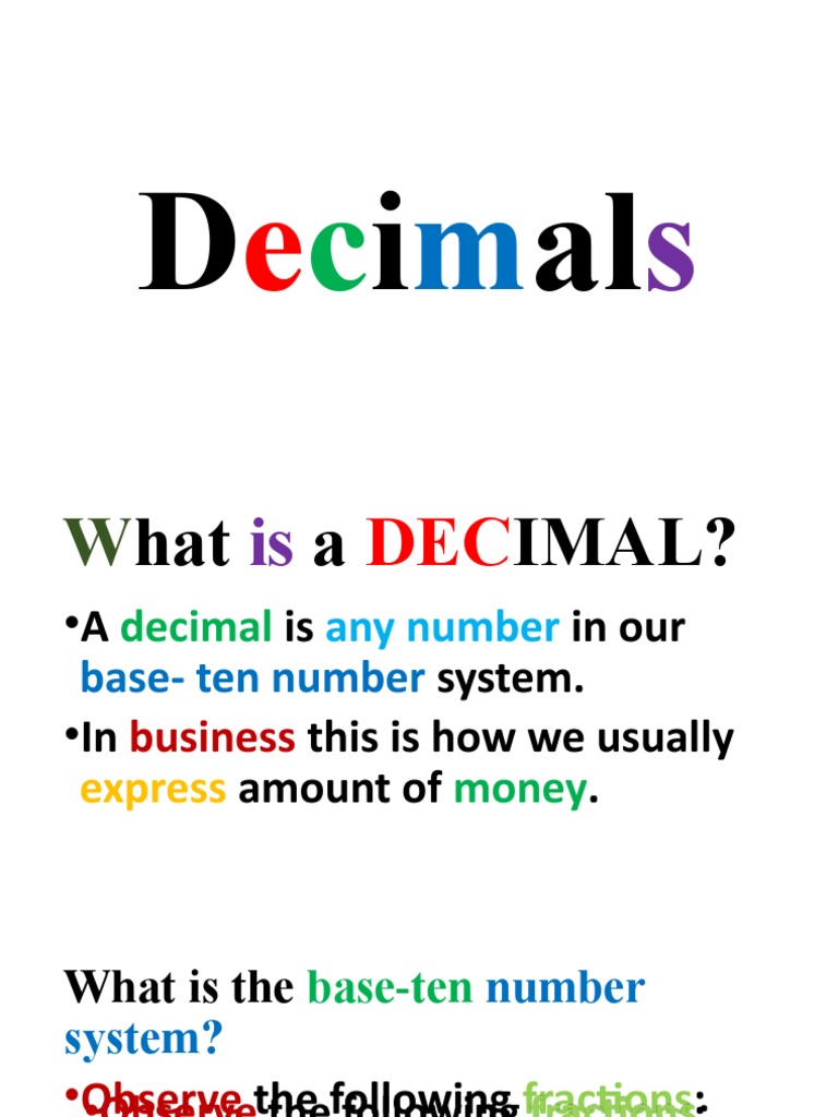 Understanding Decimals: A Guide to Converting Between Fractions and ...