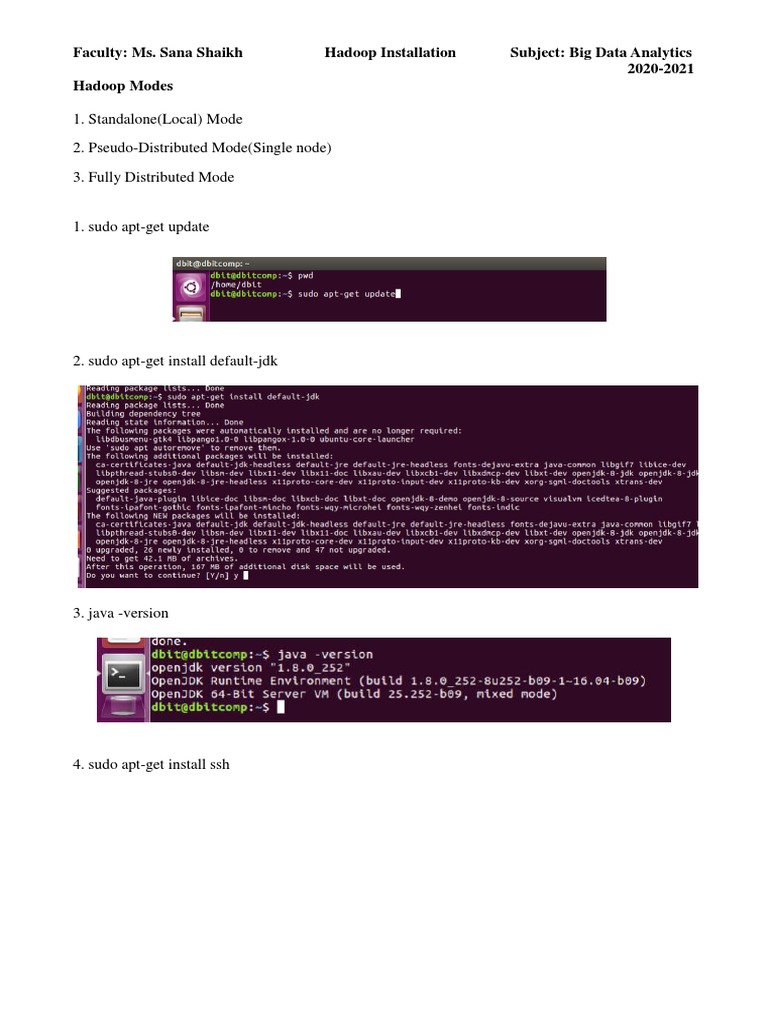 Expt 1 - Hadoop Installation | PDF | Apache Hadoop | Computer Architecture