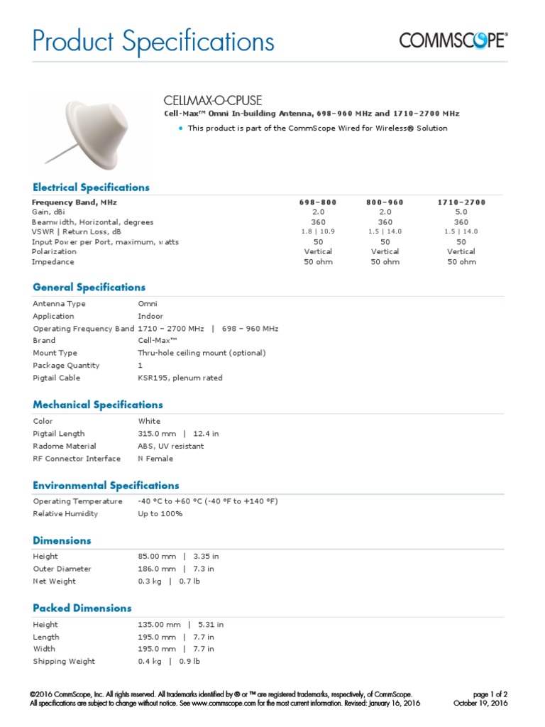 Product Specifications Product Specifications: Cellmax Cellmax - O O ...