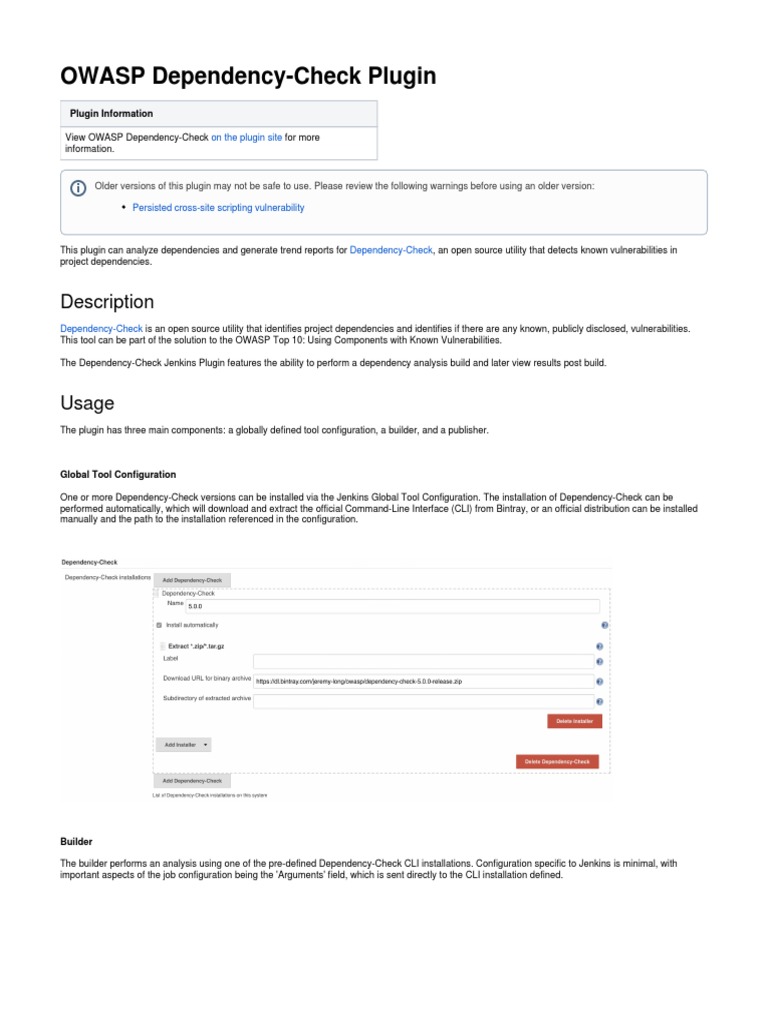 OWASP Dependency-Check Plugin: Description | PDF | Command Line Interface | Software Engineering