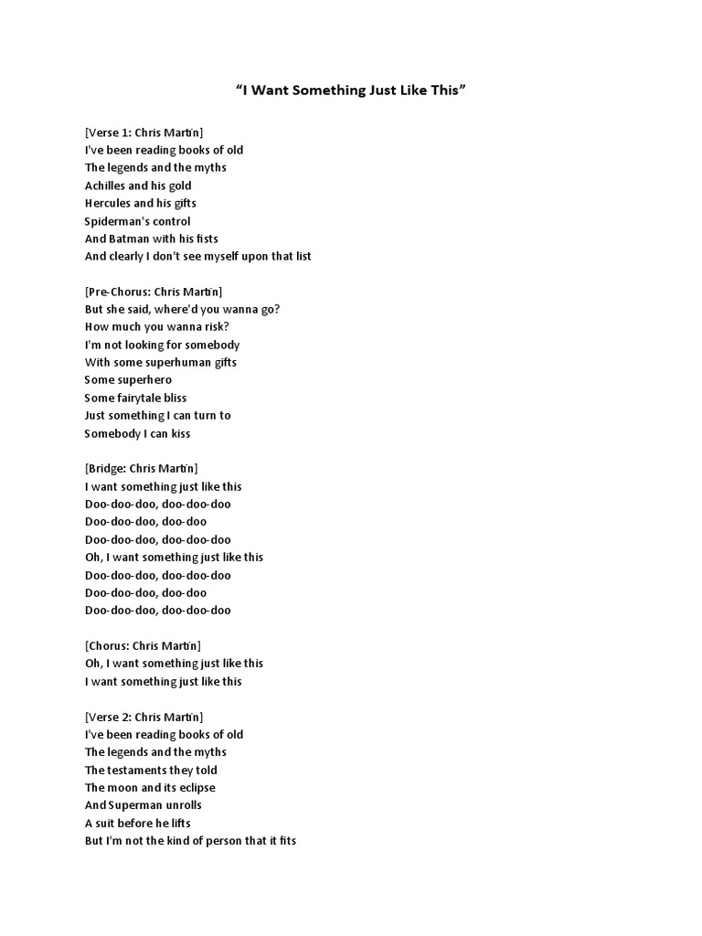 I Want Something Just Like This | PDF