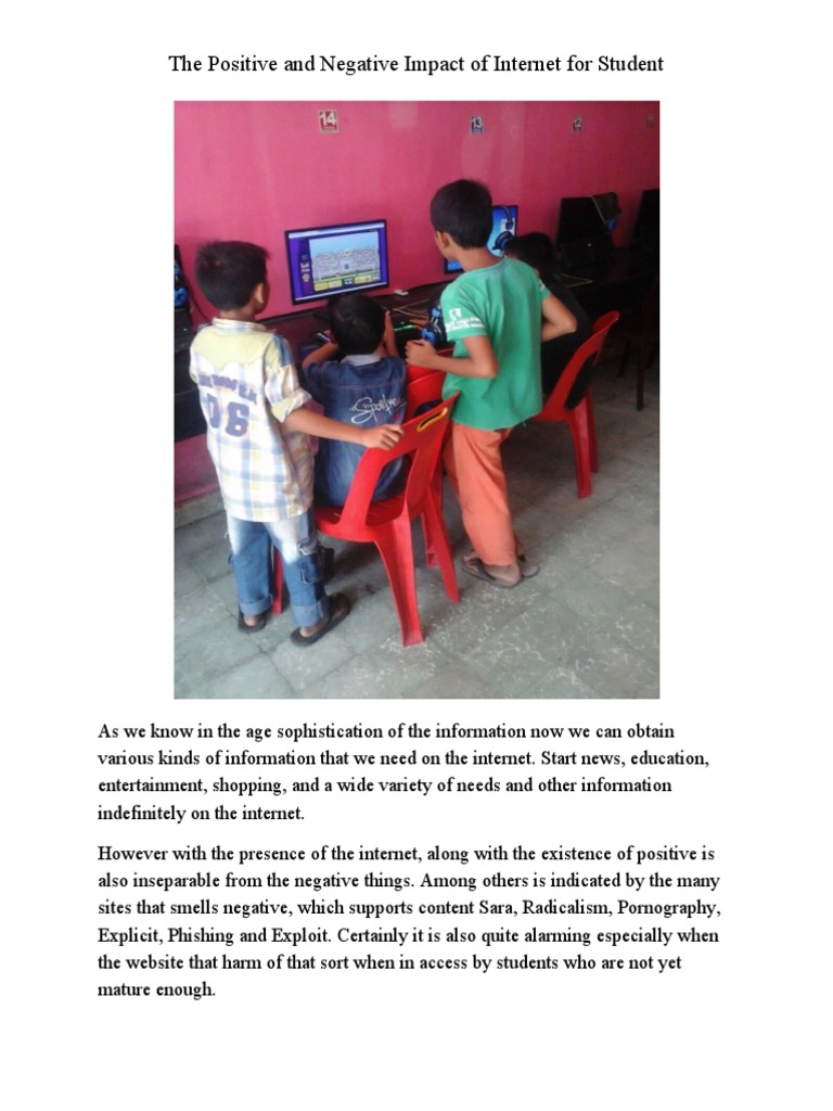 The Positive and Negative Impact of Internet For Student | PDF ...