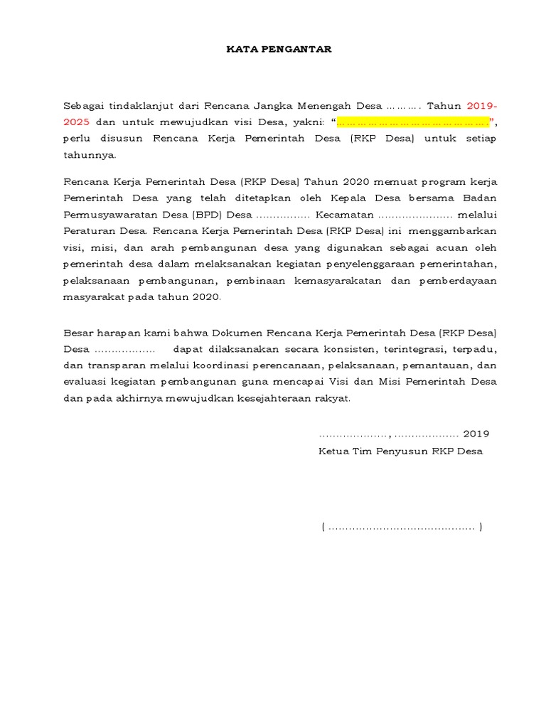 Draft RKP Desa 2020 Baru | PDF | Griya & Taman