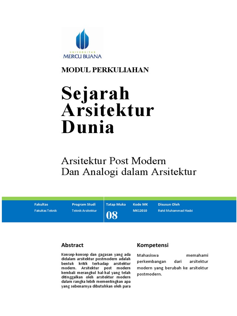 Modul Sejarah Arsitektur Minggu 8 Arsitektur Dunia | PDF
