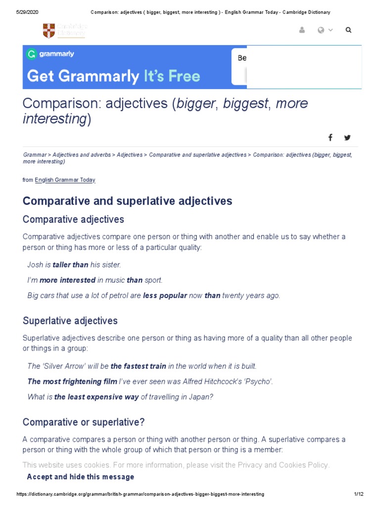 04-01 - Comparison - Adjectives (Bigger, Biggest, More Interesting ...