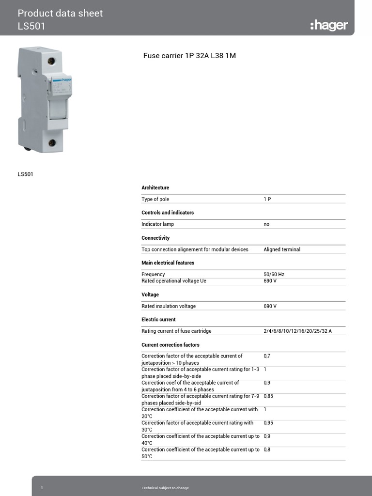 LS501 Data Sheet PDF | PDF | Fuse (Electrical) | Manufactured Goods