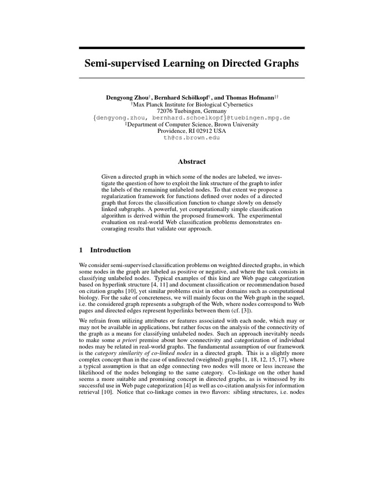 33 - Semi Supervised Learning On Directed Graphs | PDF | Vertex (Graph Theory) | Statistical ...
