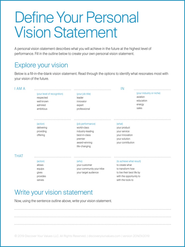 11 - Personal Vision Statement | PDF