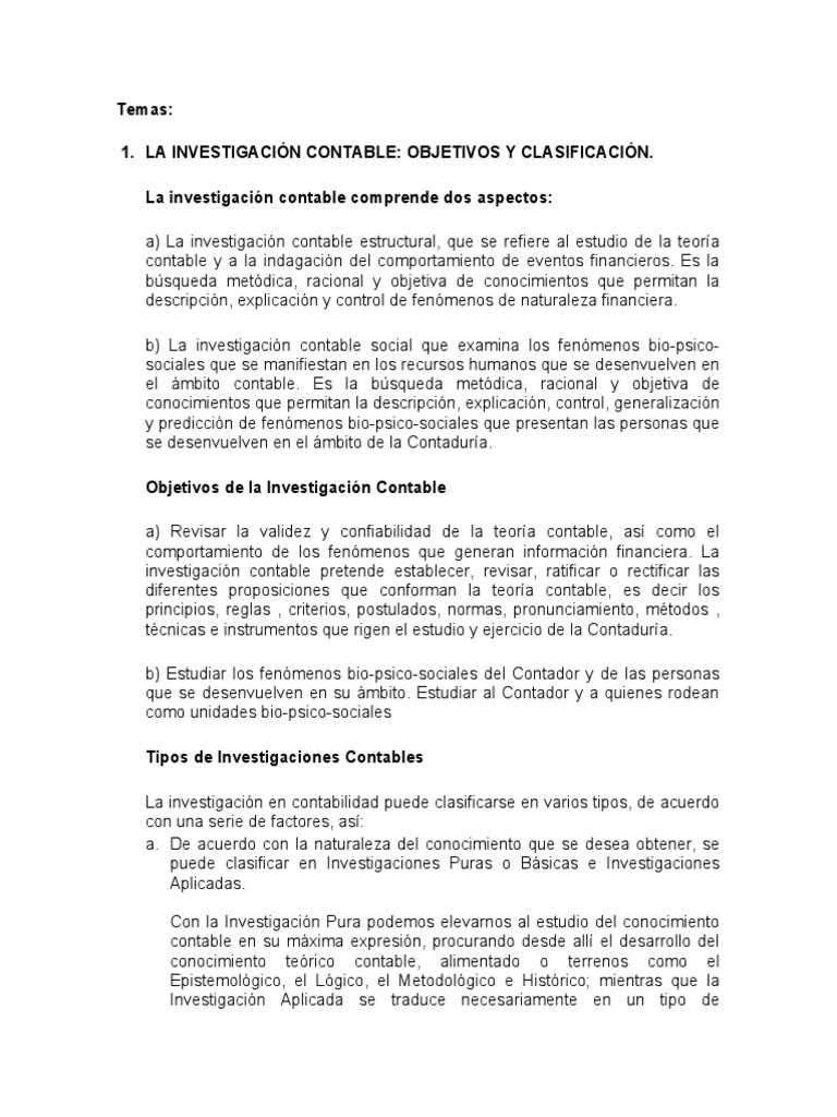 Investigacion Contable | PDF | Contador | Contabilidad