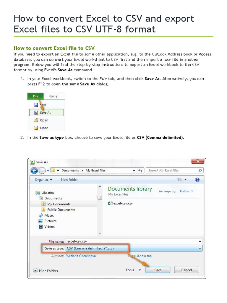 How To Convert Excel To Csv And Export Excel Files To Csv Utf Pdf Comma Separated Values