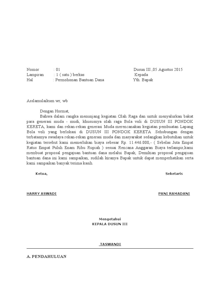 Proposal Lapangan Bola Volly | PDF