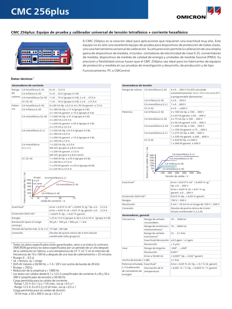 CMC 256plus Technical Data ESP PDF | PDF | Ingenieria Eléctrica | Electrónica