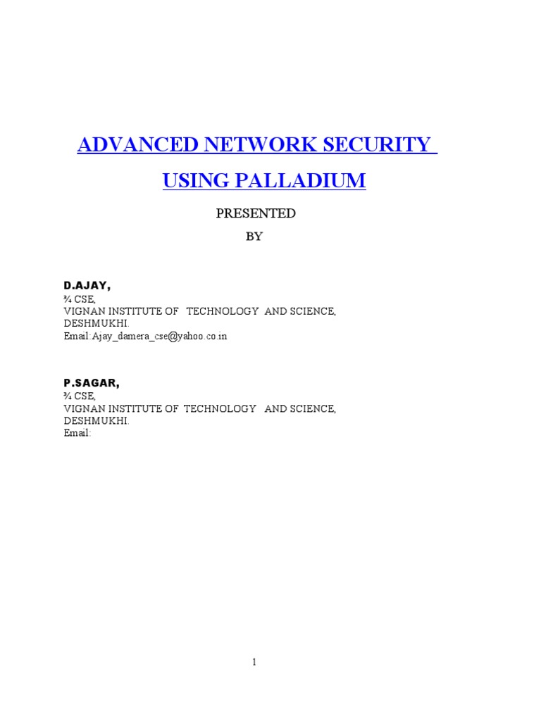 Advanced Network Security Using Palladium | PDF | Computer Hardware ...