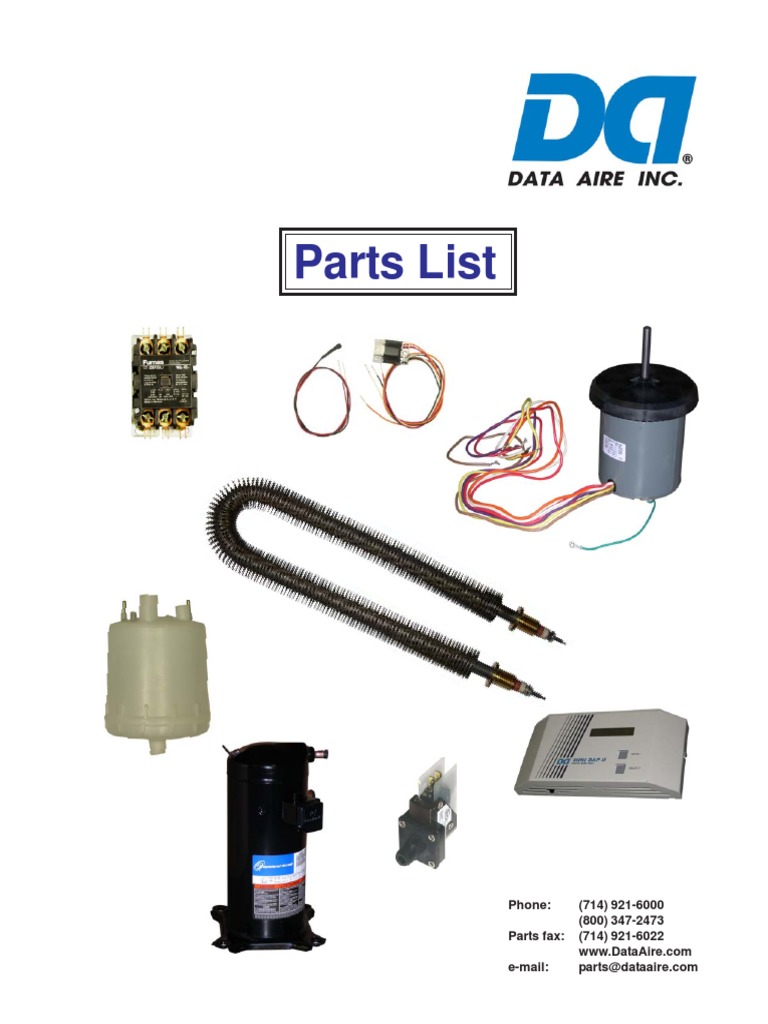 Data Aire Parts List | PDF | Switch | Thermostat
