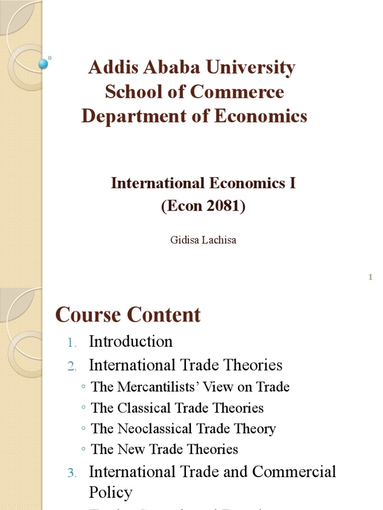 Addis Ababa University School of Commerce Department of Economics | PDF ...