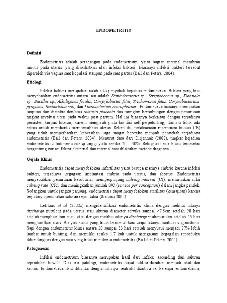 Endometritis | PDF | Sains & Matematika