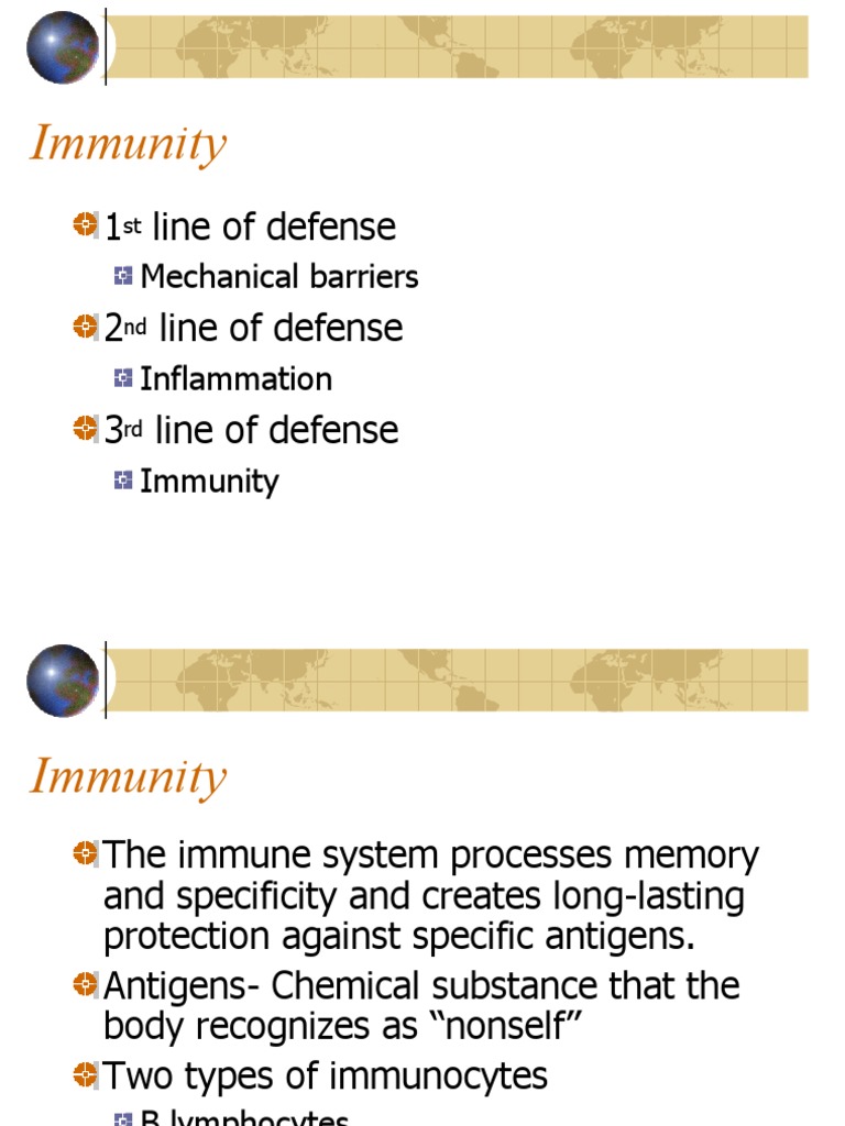 Immunity: 1 Line of Defense 2 Line of Defense 3 Line of Defense | PDF ...