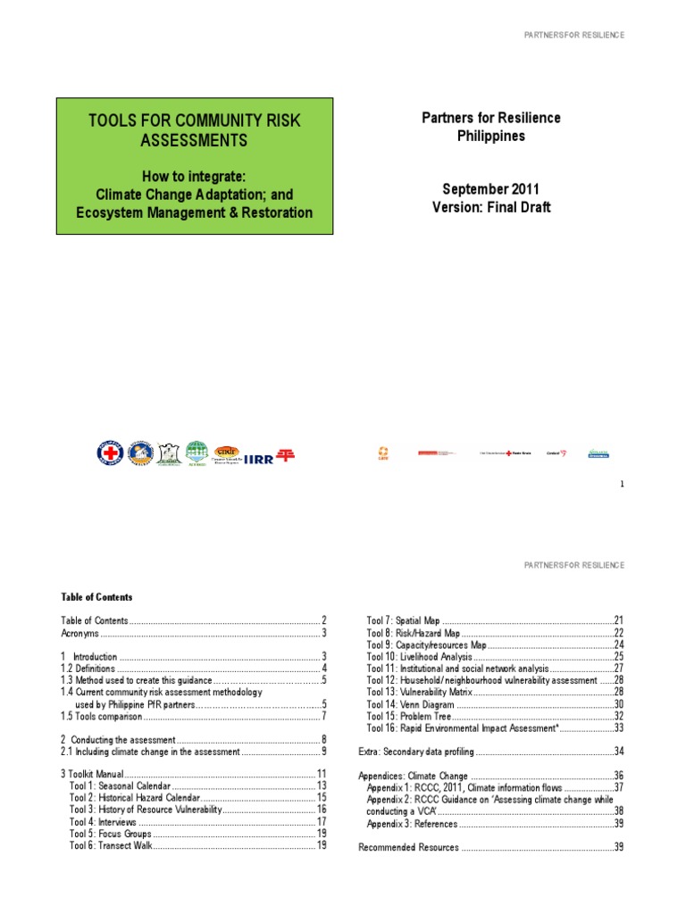 Community Risk Assessment Tools Guide | PDF | Disaster Risk Reduction ...