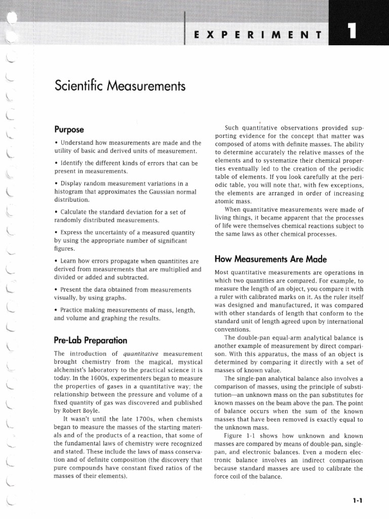 Experiment 1 | PDF | Significant Figures | Weighing Scale