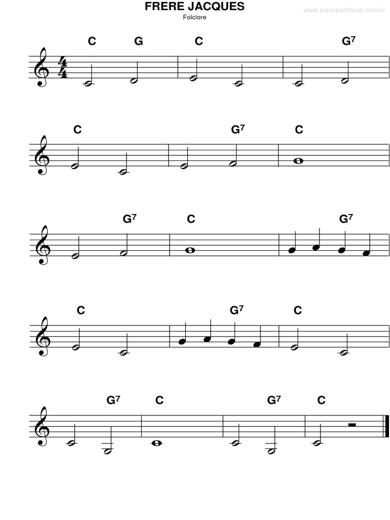 Frere Jacques Partitura PDF | PDF
