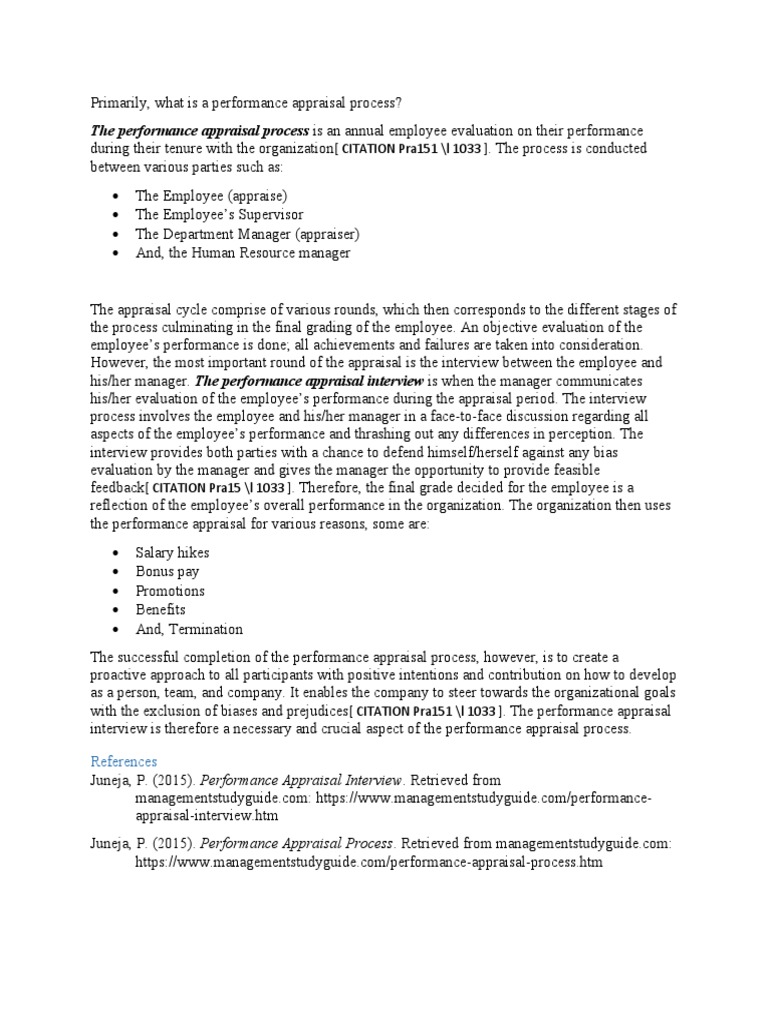 Understanding Performance Appraisal Process | PDF | Performance ...