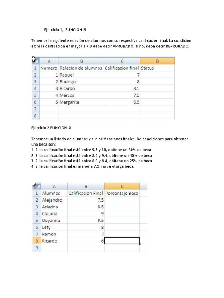 Ejercicio Excel | PDF