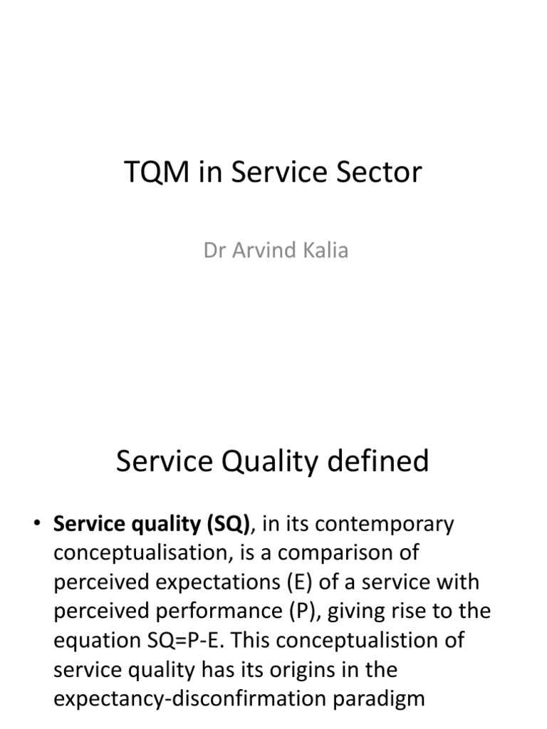 TQM in Service Sector | PDF | Business | Production And Manufacturing