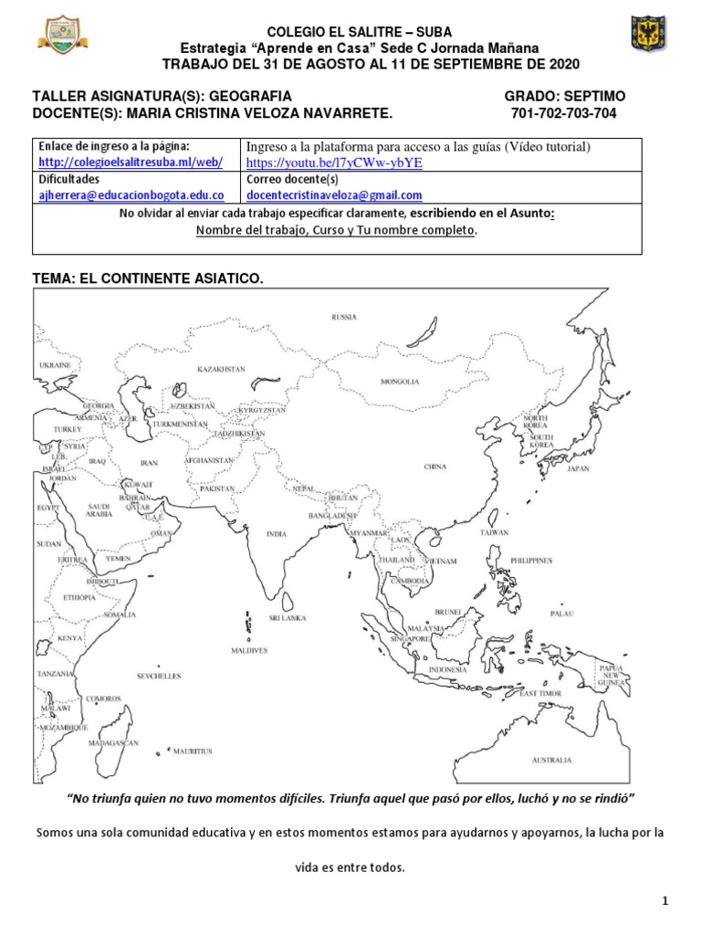 Actividad #5 Geografia 7° | PDF | Asia | Continente