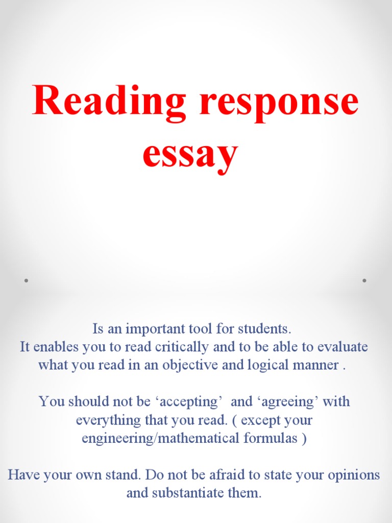Reader Response | PDF | Reason | Essays