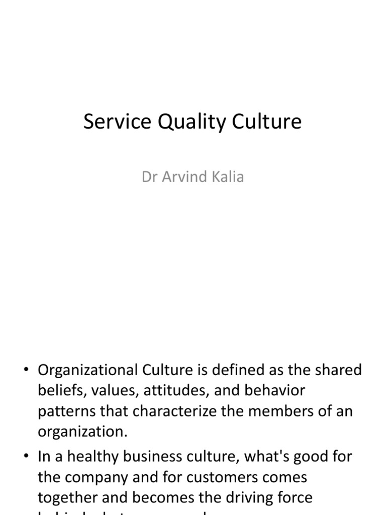 Service Quality Culture | PDF | Organizational Culture | Mindset