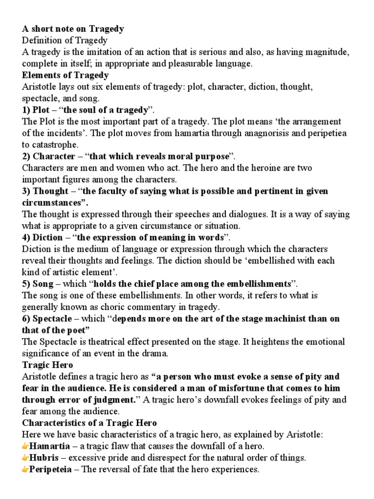 A Short Note On Tragedy | PDF | Tragedy | Disaster And Accident
